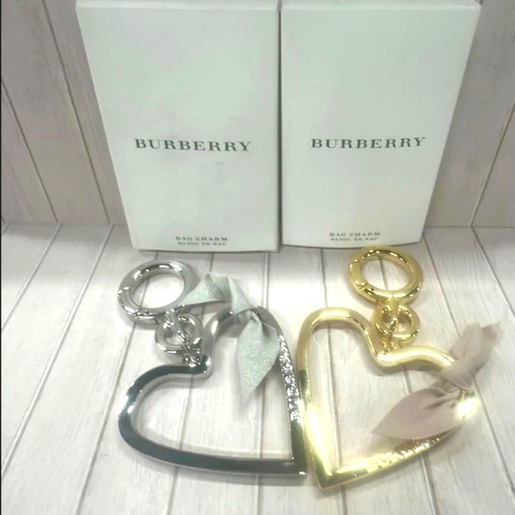 Burberry | Accessories | Burberry Silver Keyring Bag Charm With ...